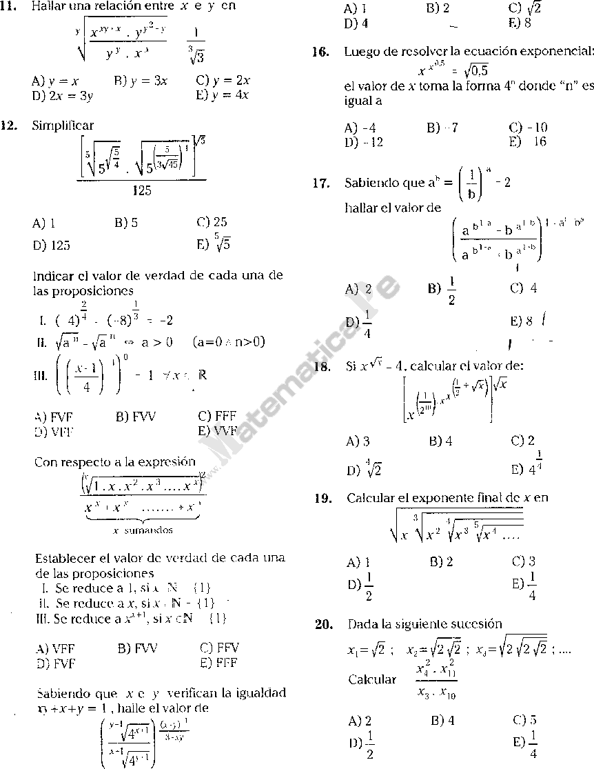 EXPONENTES DE SECUNDARIA EJERCICIOS DESARROLLADOS