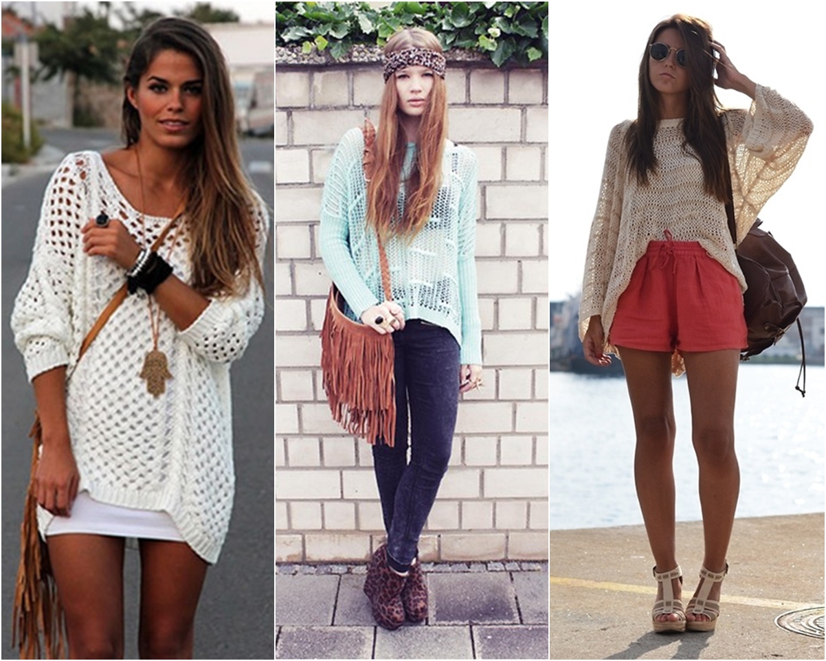 cris arte linhas: Moda do Tricô e Crochê com ponto aberto