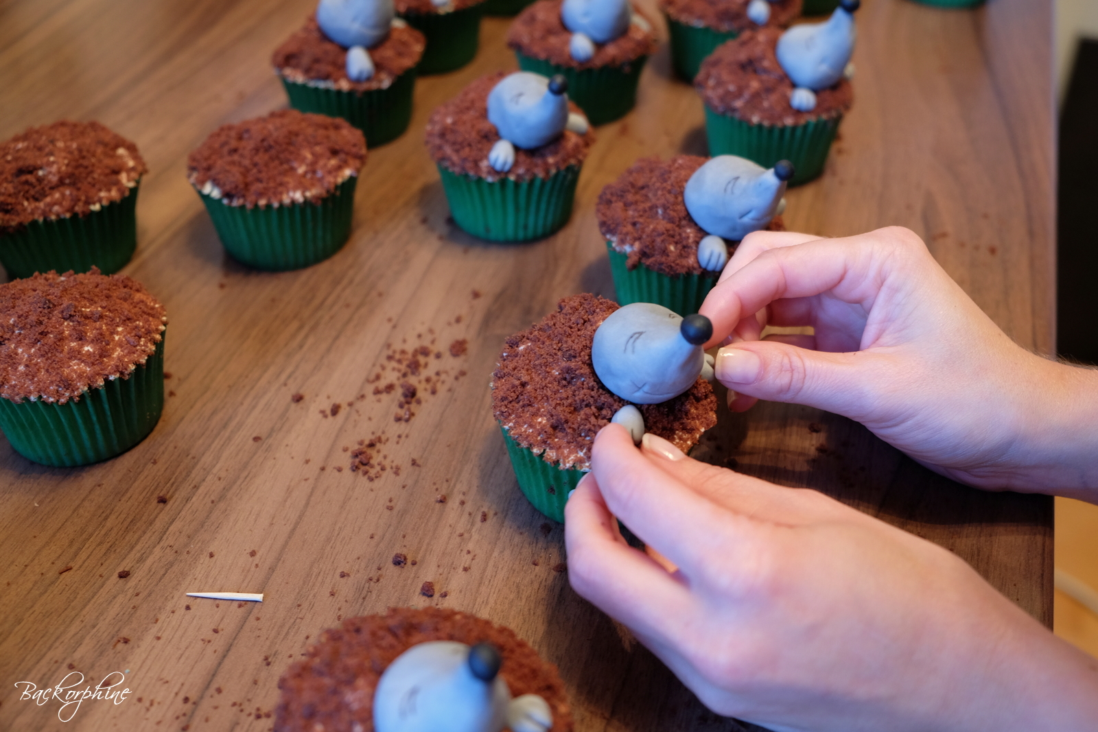 Backorphine: Maulwurf Cupcakes / Mole Cupcakes