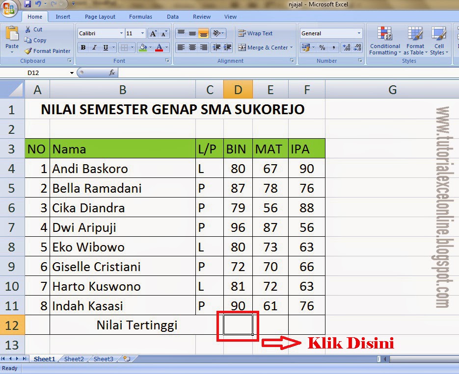 Cara Mudah Mencari Nilai Maksimal Siswa dengan Rumus MAX | TUTORIAL EXCEL