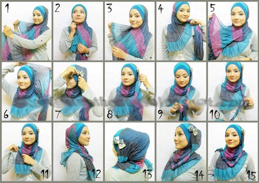 Tutorial Cara Memakai Hijab Modern Pashmina Arabian Style