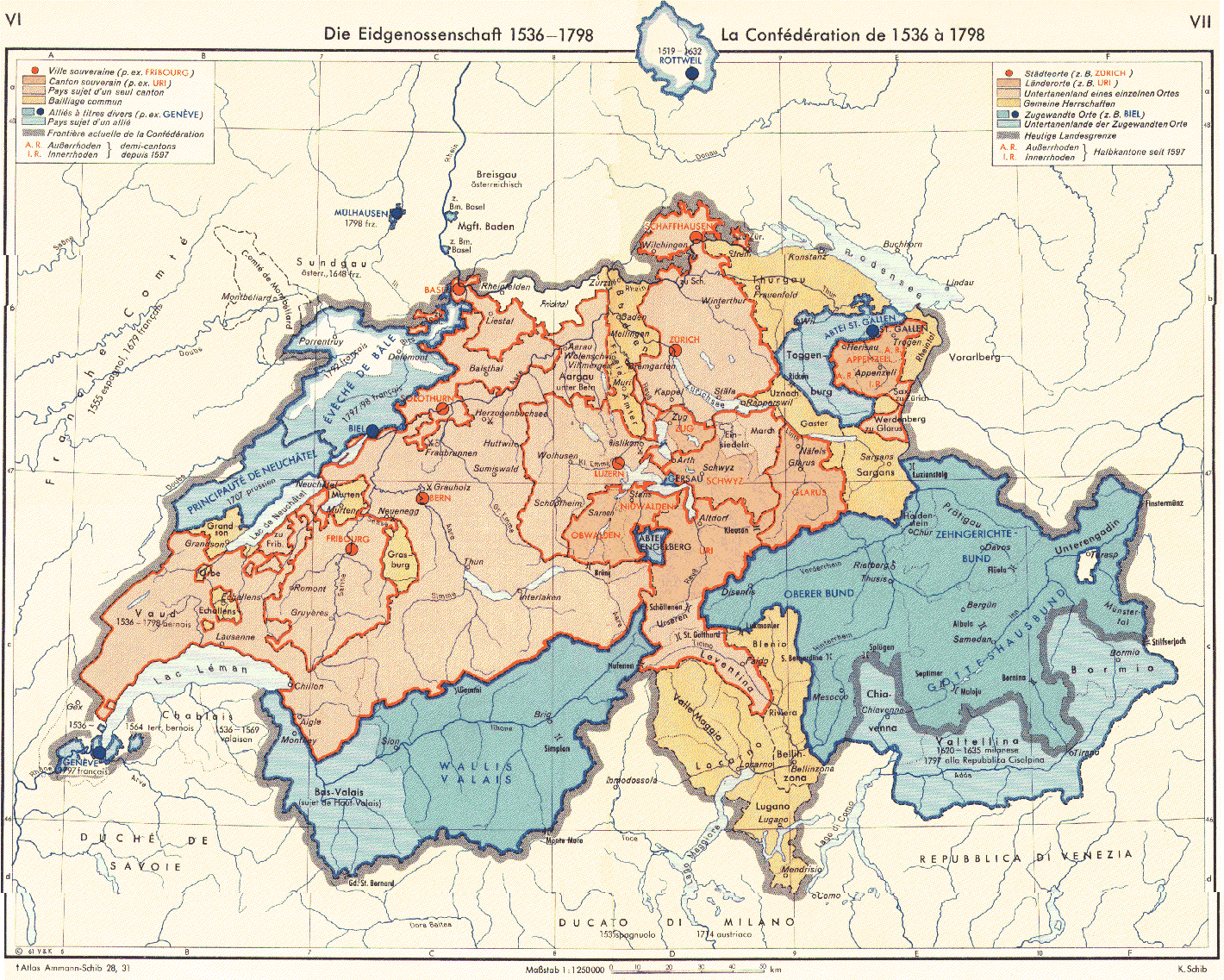 Zvicra - harta gjeografike e Zvicrës - Shqipëria Express
