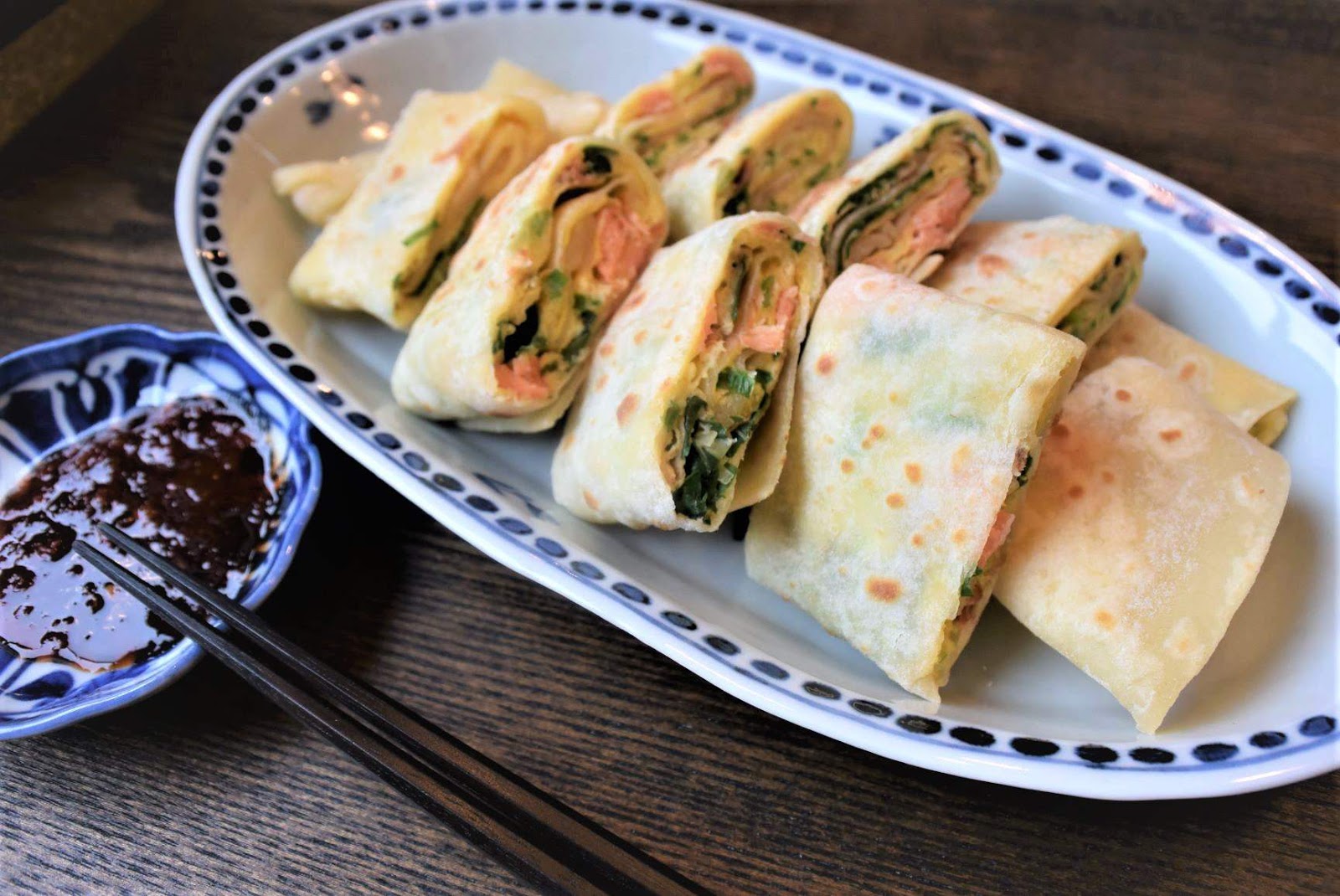 Recipes for Tom: Taiwan-fu tamago kureepu / dan bing / Taiwanese egg crepes