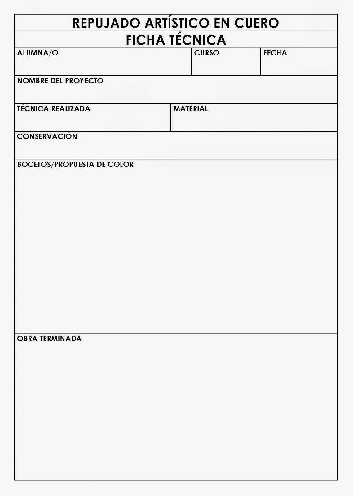 TALLER DE CUERO ESCUELA DE ARTE LA PALMA: Ficha Técnica Proyectos de ...