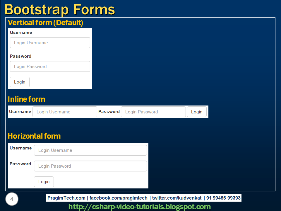 Sql server, .net and c# video tutorial: Bootstrap forms