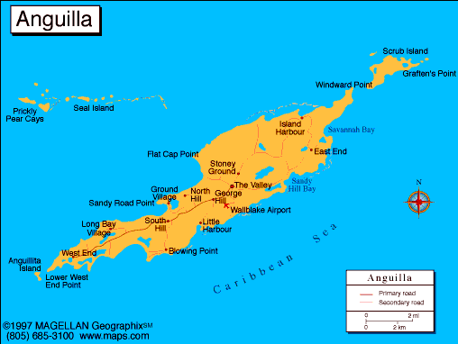 ANGUILLA - GEOGRAPHICAL MAPS OF ANGUILLA