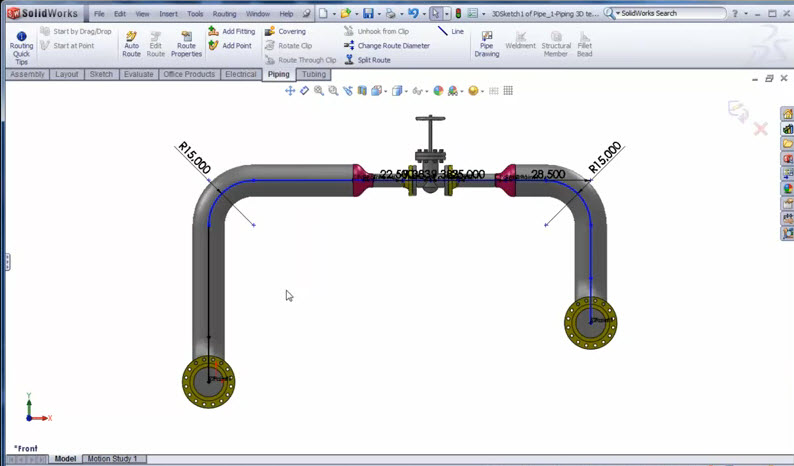 How to Make Piping 3D in Solidworks. | Drawing and Graphics