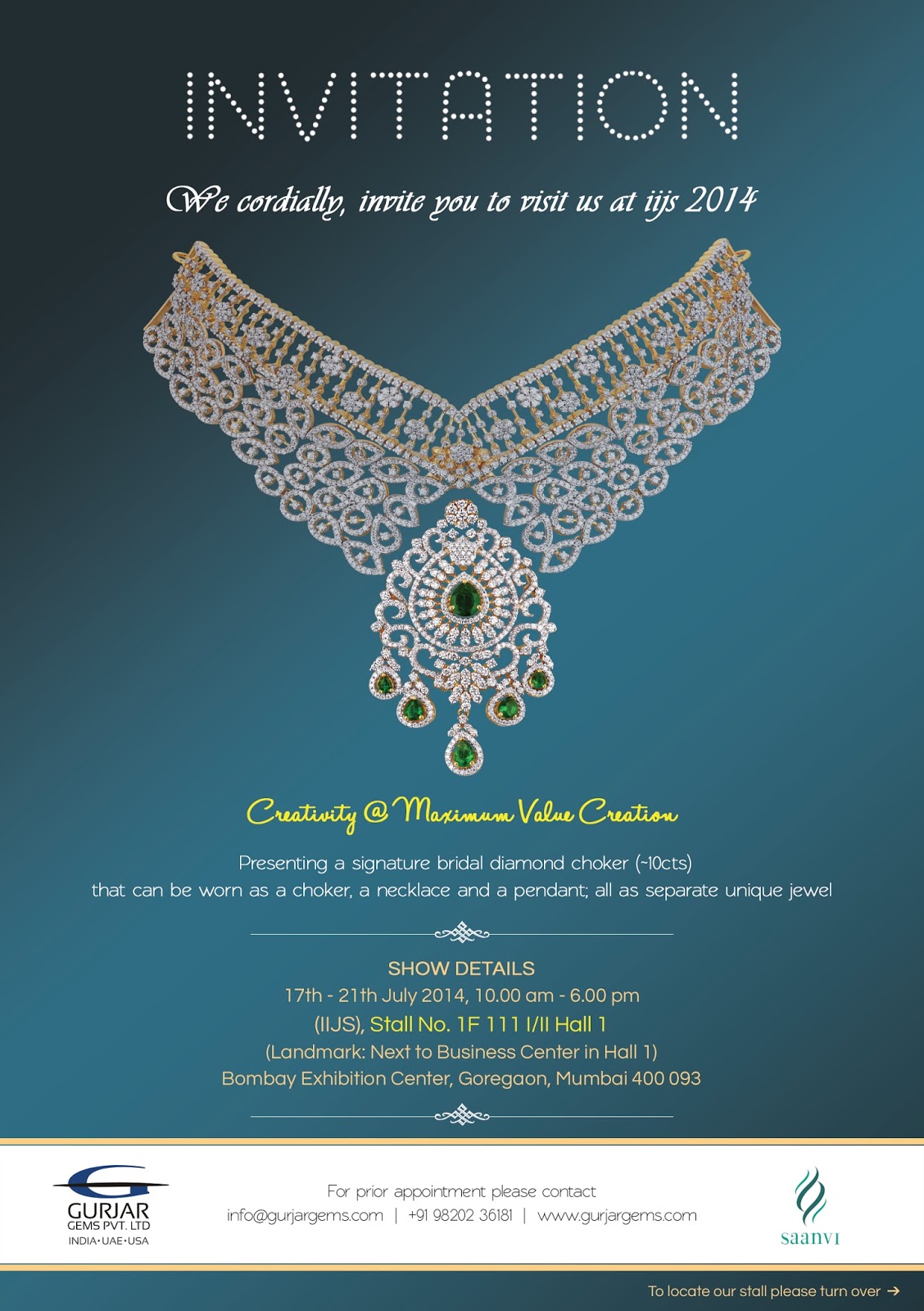 MY ARTWORK: Mumbai IIJS Exhibition Invitation