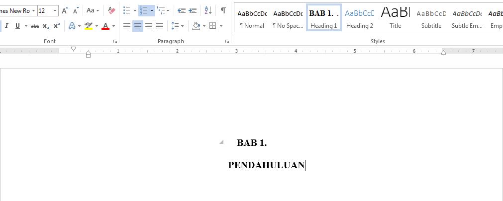 TUTORIAL UNTUK HEADING BAB, SUB BAB, dan SUB-SUB BAB PADA MS. WORD ...