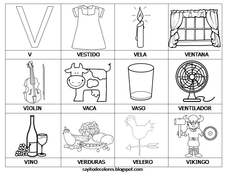 Rayito de Colores: Alfabeto en palabras de la A a la Z