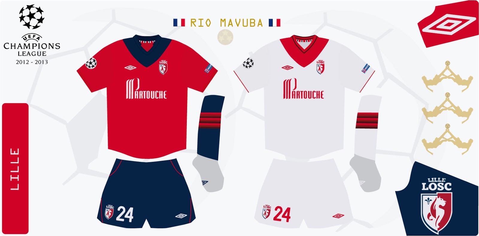 Design Futbol Kits: Lille 2012 - 2013 (Champions League)