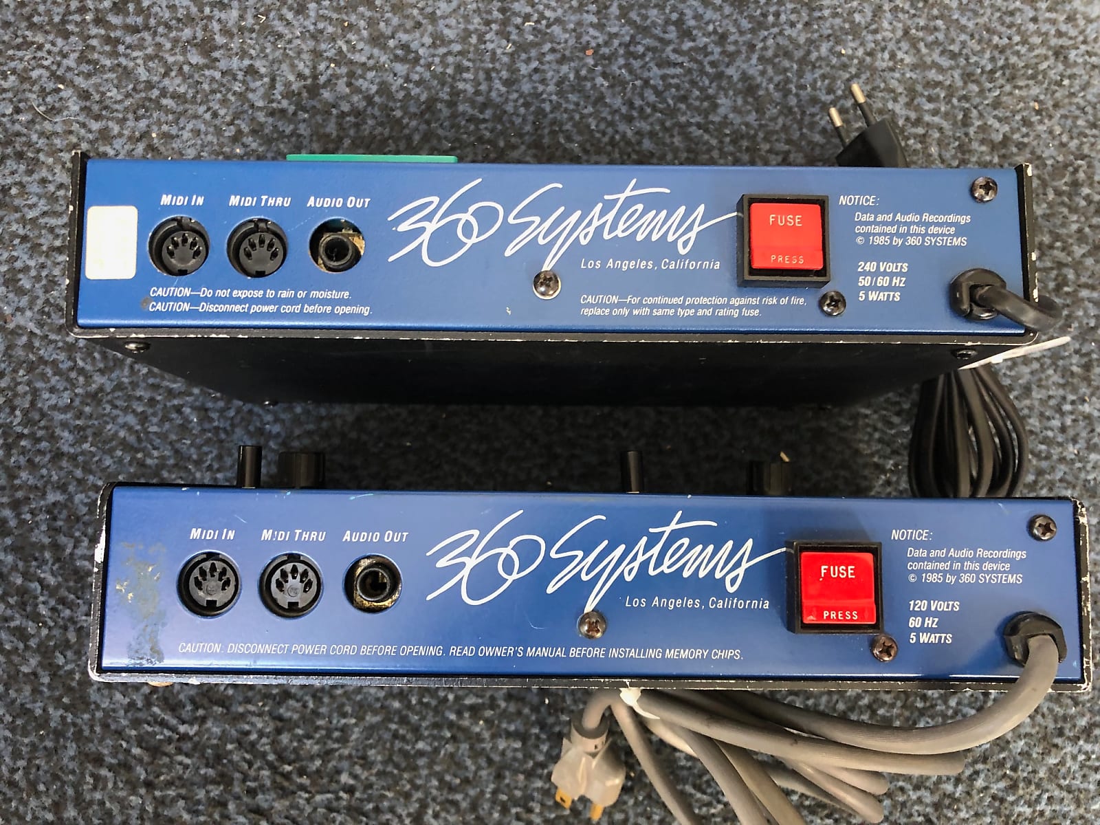 MATRIXSYNTH: 360Systems 2 x MIDIBASS + 7 x EPROM with sounds 1983 Blue