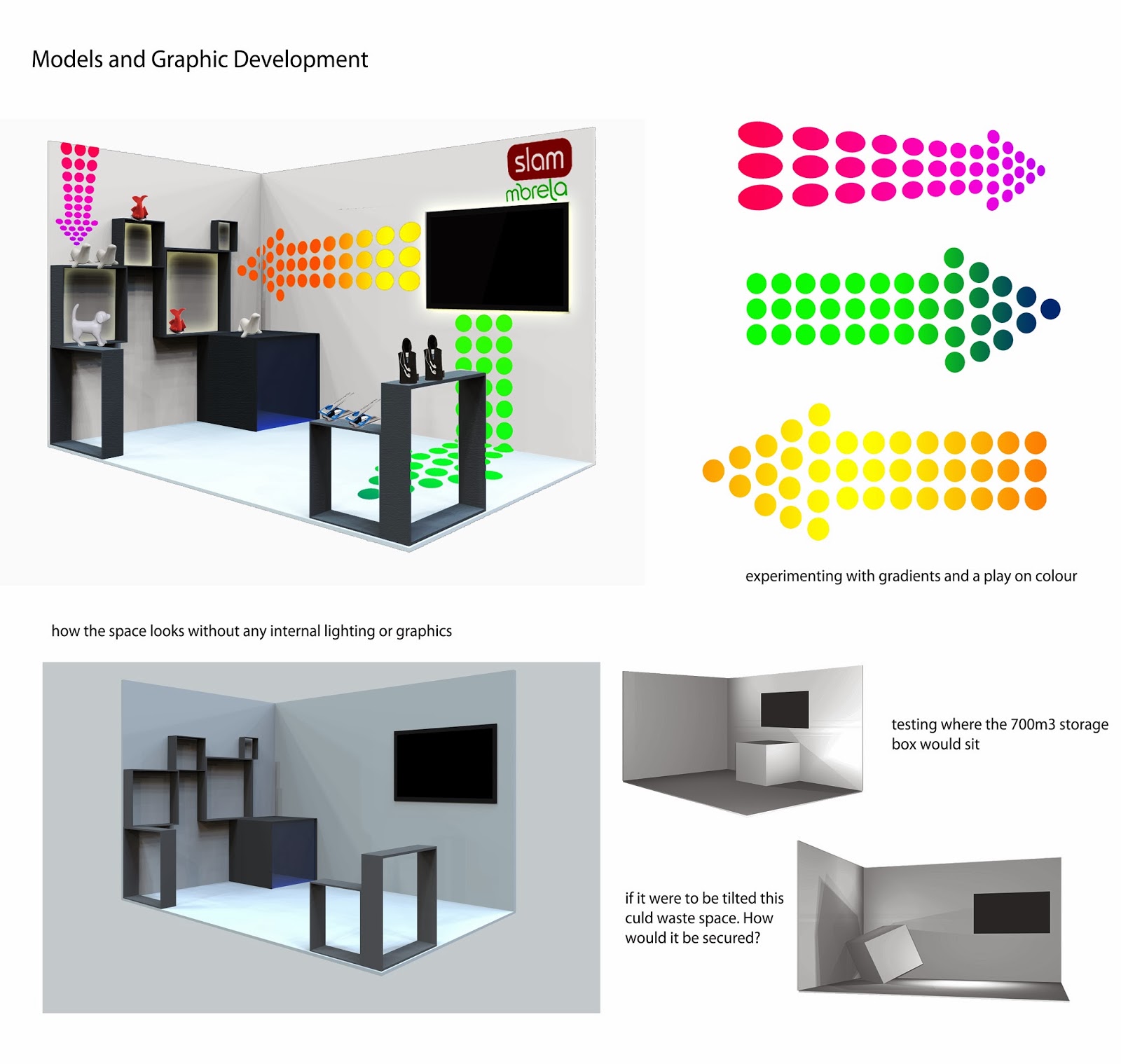 .: Mbrela exhibition stand to showcase 'Slam!' Products - 2 day project