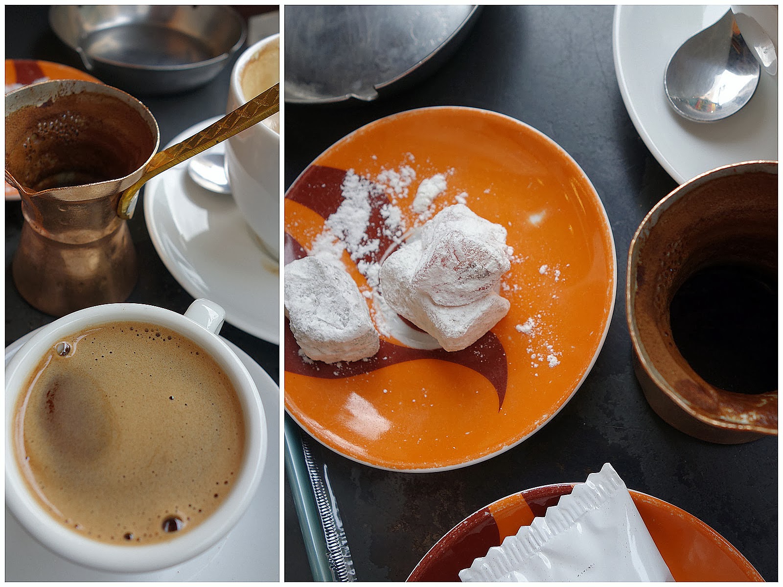 Greek coffee coexists harmoniously with frappes on Mokka's menu, boiled ...