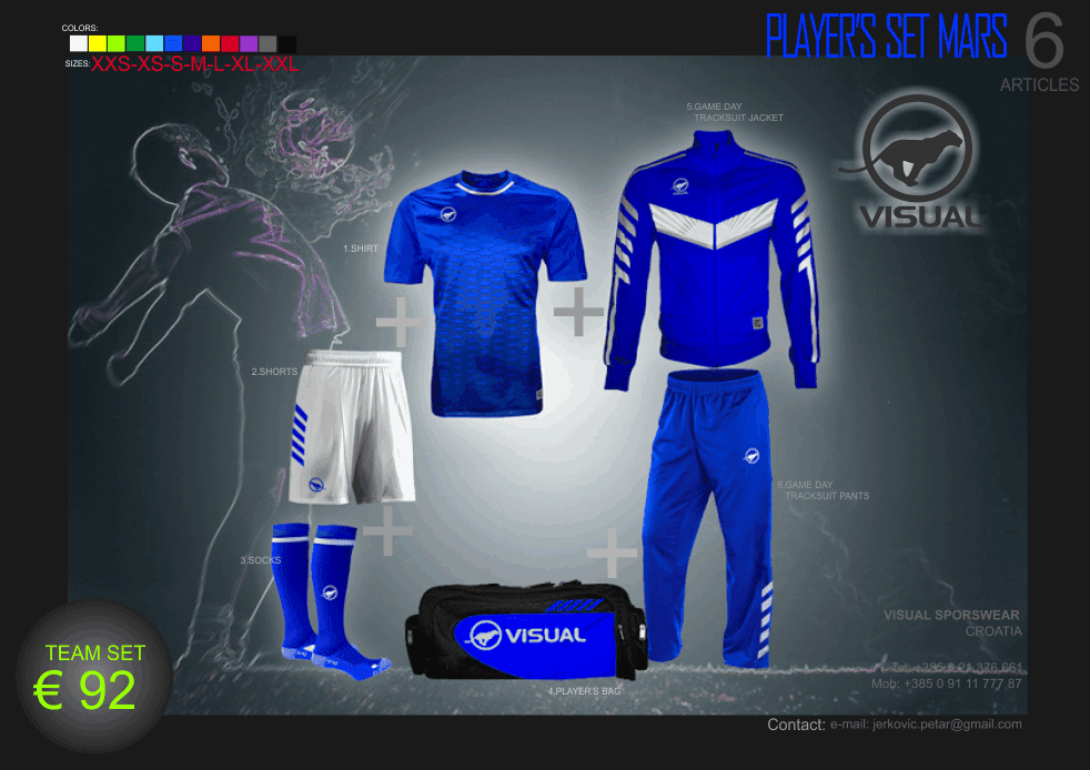 Visual Sportswear: CUSTOM DESIGNED PROFESSIONAL FOOTBALL LINES