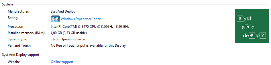 OEM Support Page with Metro style | Syst & Deploy