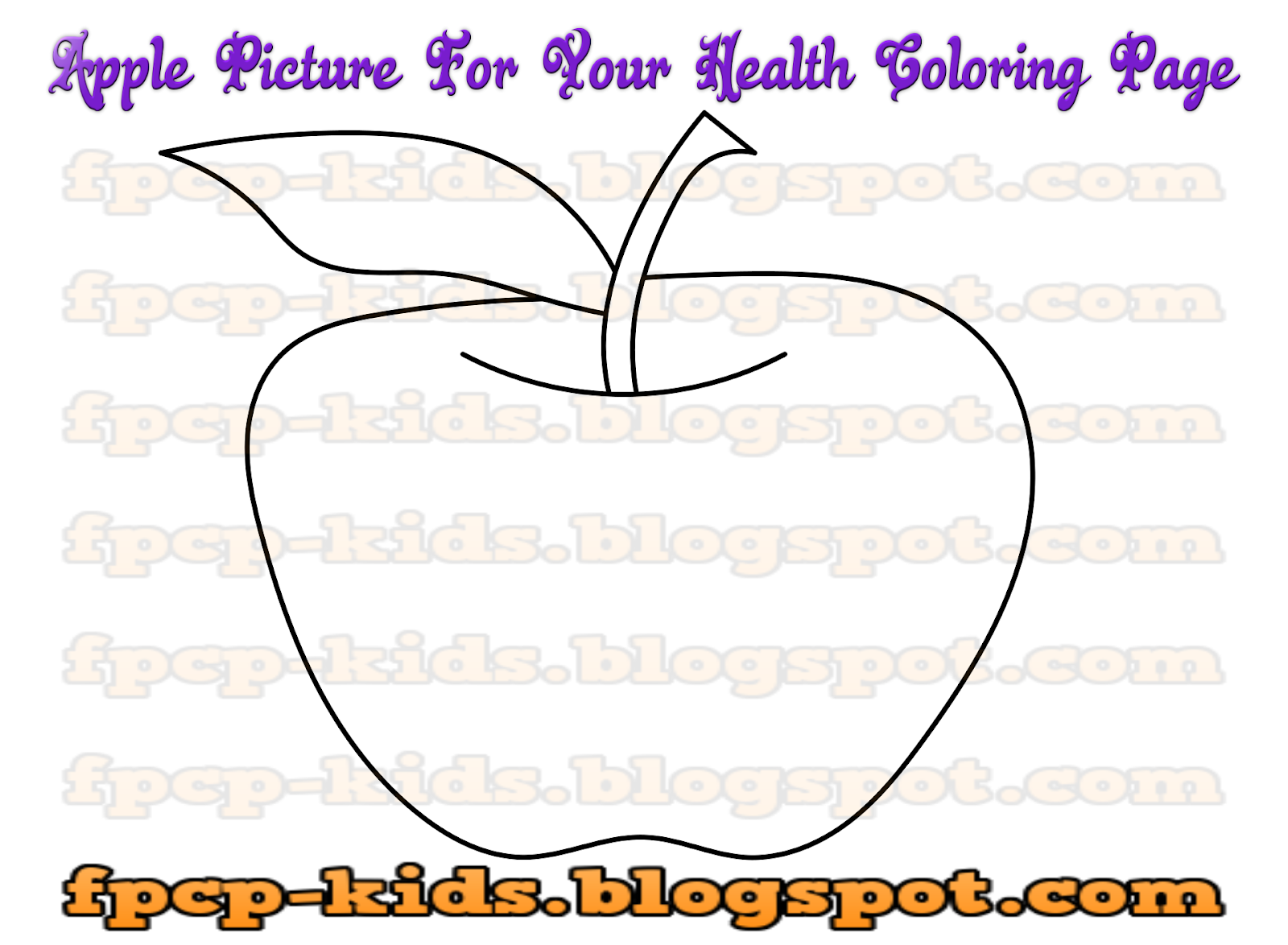 Apple Picture For Your Health Coloring Page - Free Printable Coloring Pages