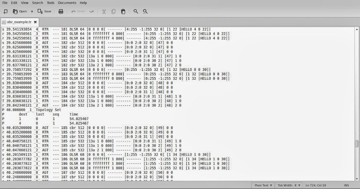 OLSR protocol in NS-2.35 (ns2)
