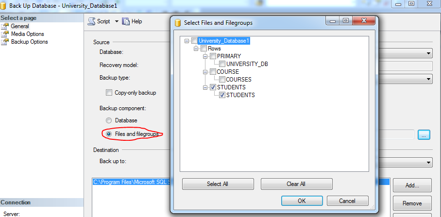 SQL SERVER DATABASE BACKUPS(FULL,LOG,DIFFERENTIAL,FILE AND FILEGROUP) - SQL Server