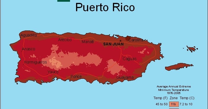 Farmers Know Best: Puerto Rico USDA Plant Hardiness Zones Map