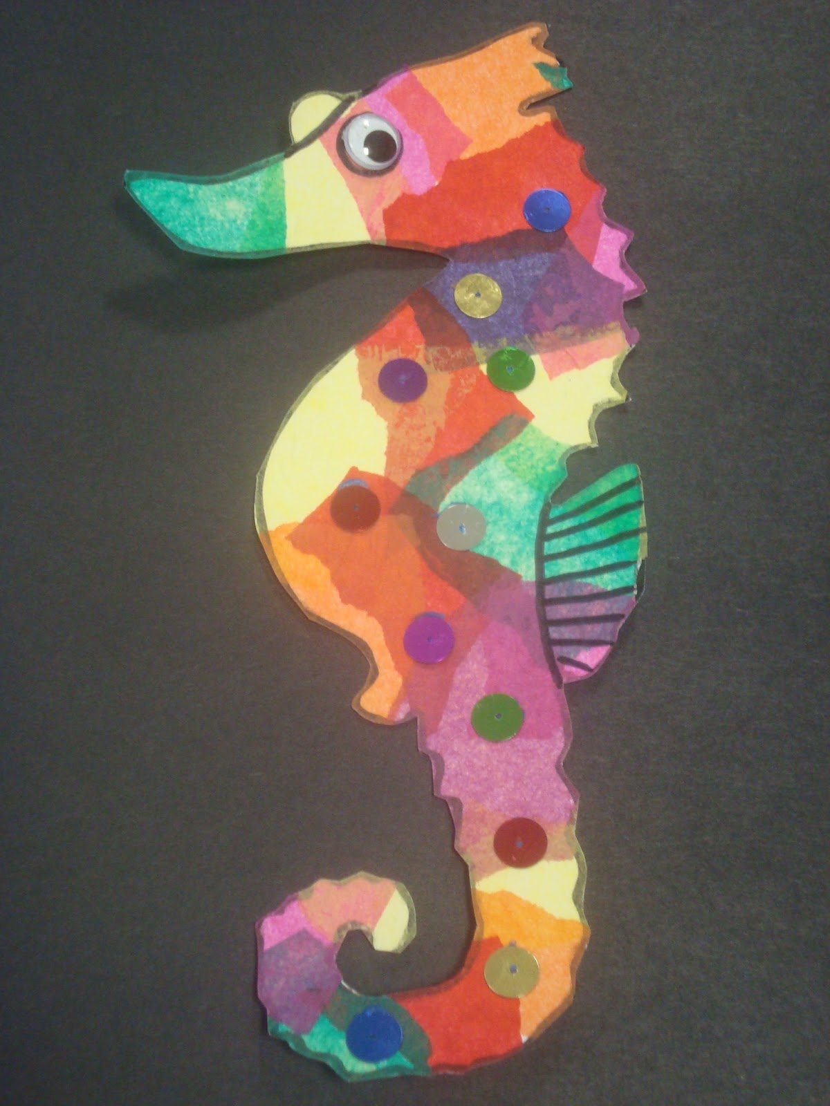 Once upon an Art Room: Rainbow Seahorses - inspired by Eric Carle