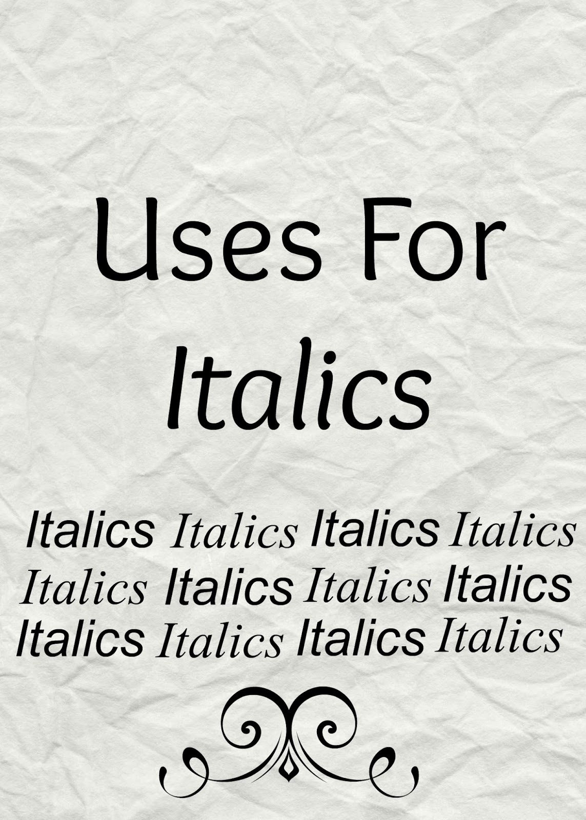 Uses for Italics