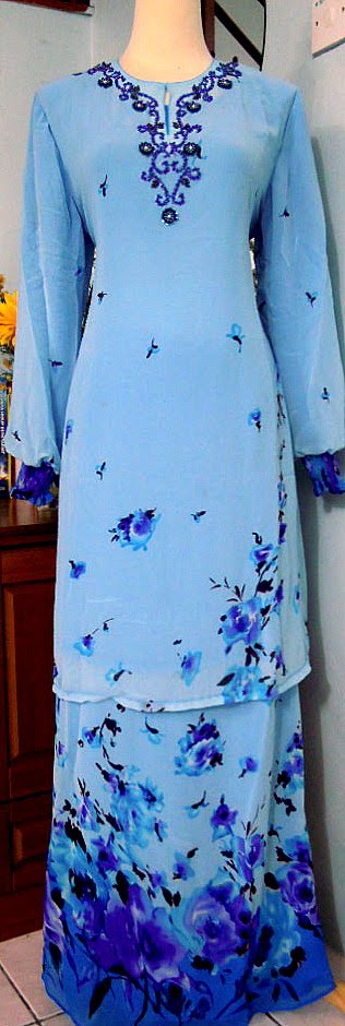 EXCLUSIVE APPAREL AND ACCESSORIES: BAJU KURUNG MODEN CHIFFON MANIK - SARAH