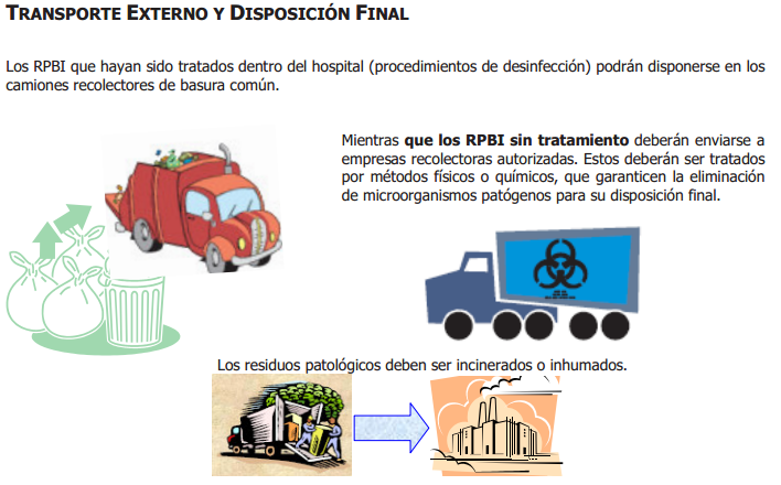 Manejo de RPBI : Transporte a la planta de tratamiento.