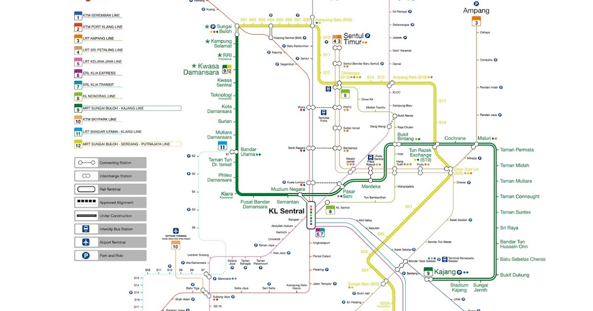 雪隆区的轻轨交通系统路线图 - WINRAYLAND
