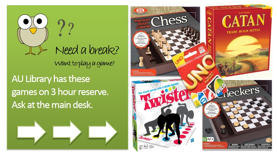 Archer Library News: Library Spotlight: Games on Reserve