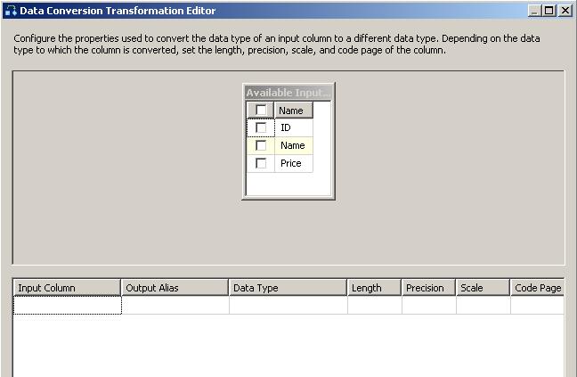SSIS: DATA CONVERSION TRANSFORMATION