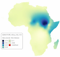 Ethio Helix ኢትዮ:ሒሊክስ: Gradient Maps for African ADMIXTURE components