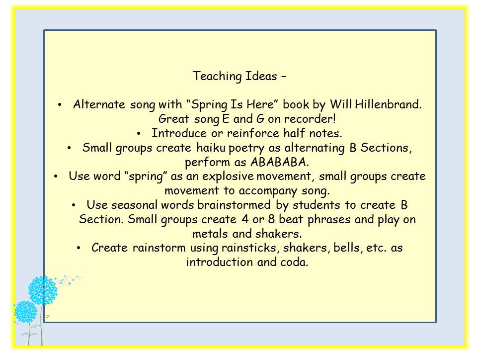 O For Tuna Orff: Spring is Here Book and a Song