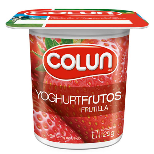 Lista Celiaca Convivir: Yogurt FRUTOS frutilla Colun