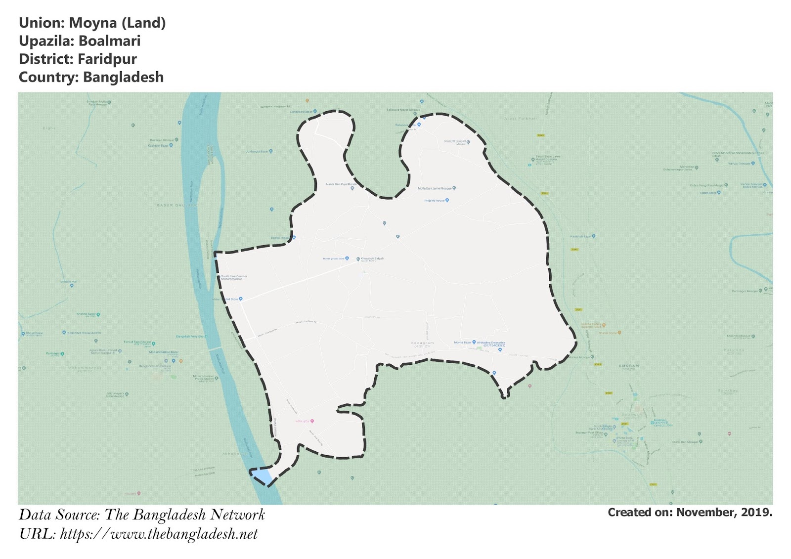 Moyna Union, Faridpur