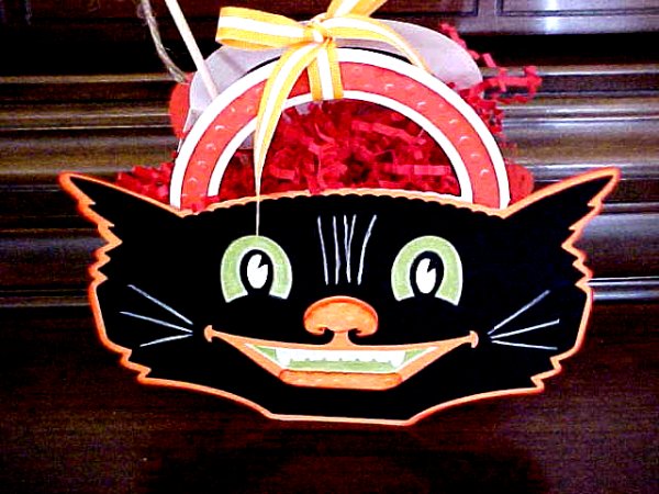Paper Craft Creations: Vintage Halloween Black Cat Bucket
