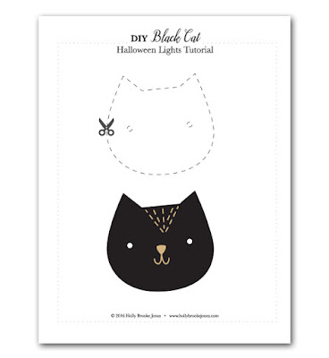 Holly Brooke Jones: DIY Felt Black Cat Halloween Lights