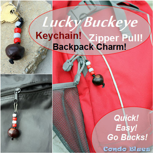 Condo Blues: How to Make a Lucky Buckeye Zipper Pull