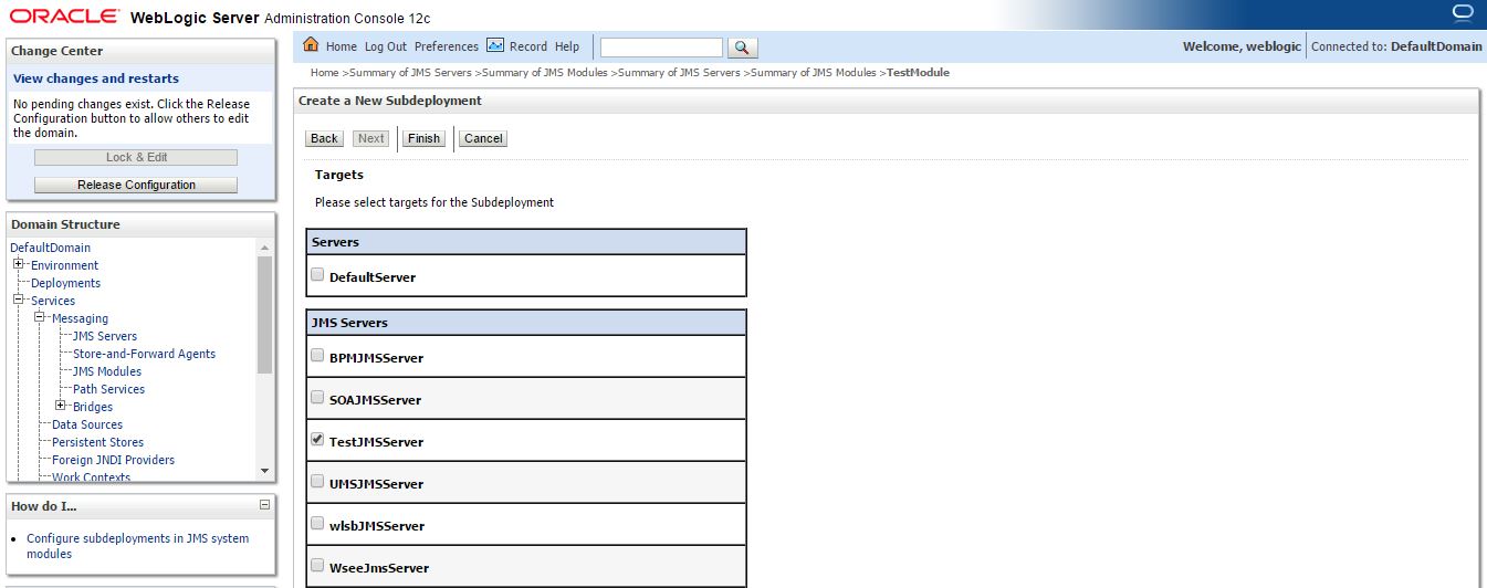 JMS queue in weblogic server 12c - TechSupper