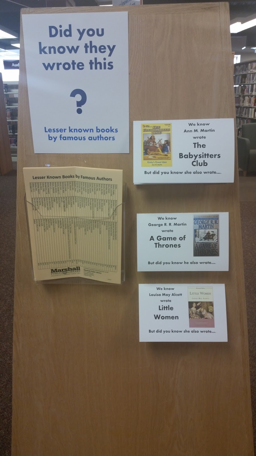 Display Lit: Lesser Known Books by Famous Authors