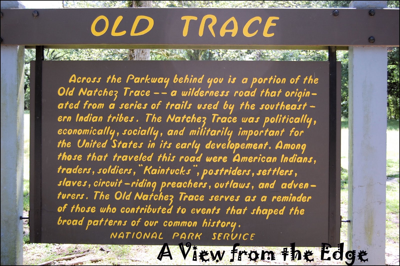 A View from the Edge: "N" is for Natchez Trace