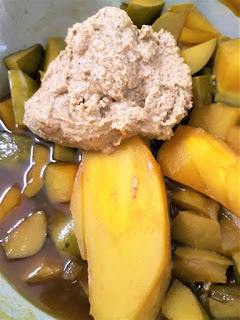 Mavinakayi Gojju/ Menaskai - A Sweet, Tangy and Spicy Raw Mango Relish