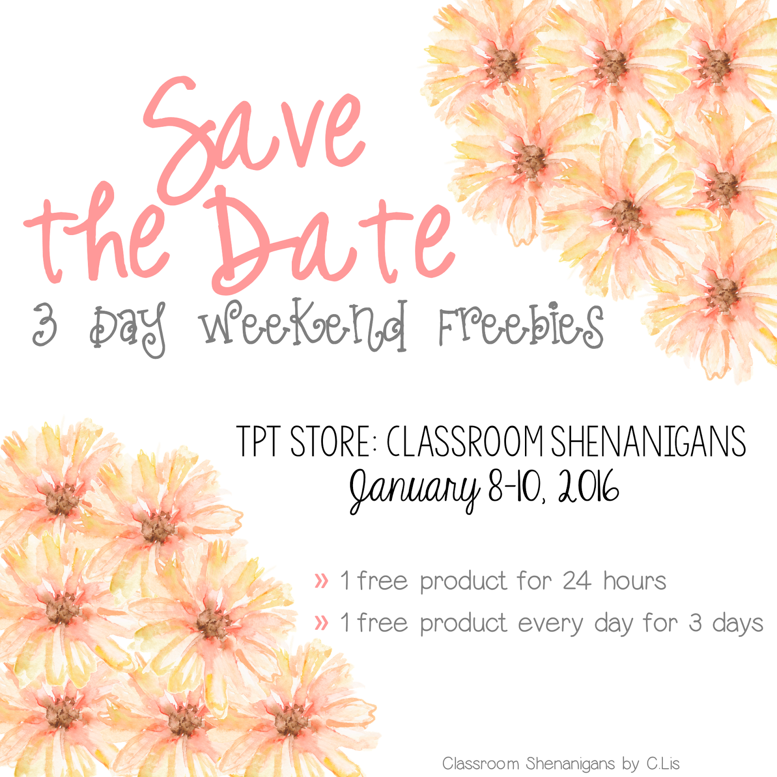 3 Days of TpT Freebie Event | Classroom Shenanigans