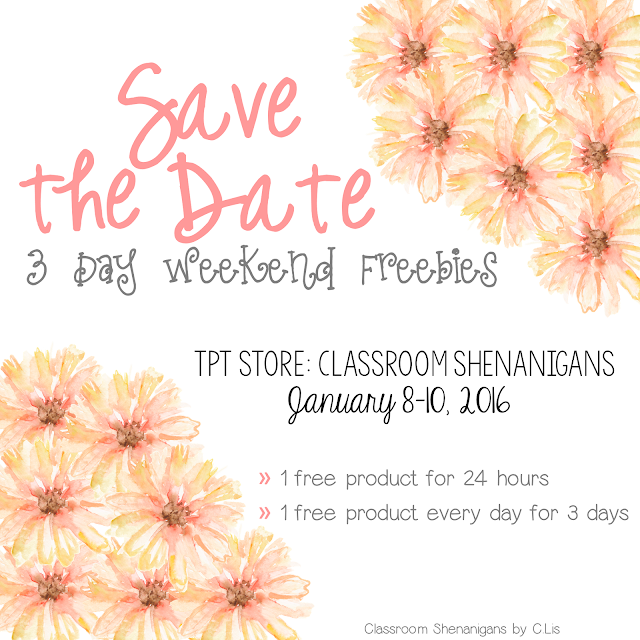 3 Days of TpT Freebie Event | Classroom Shenanigans
