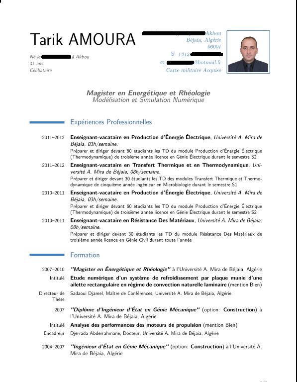 modele cv classe de seconde