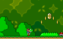 Mario Riding Yoshi Super Mario World