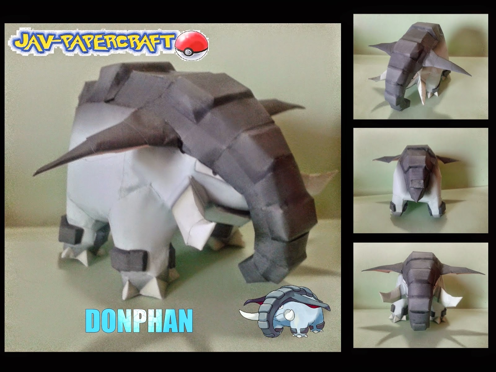 Pokemon Donphan Papercraft | Papercraft Paradise | PaperCrafts | Paper ...
