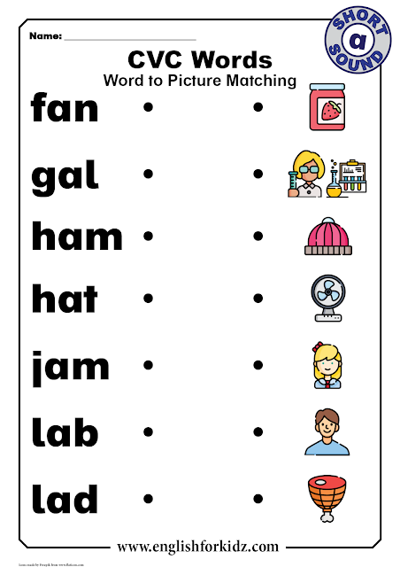 CVC Words Worksheets: Short A Sound