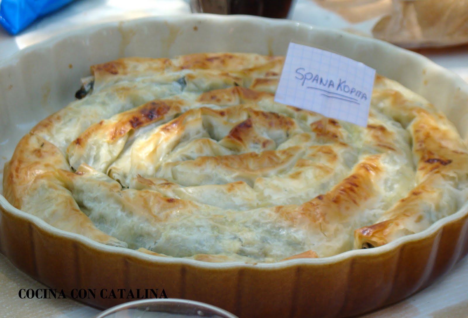 COCINA CON CATALINA: SPANAKOPITA o Pastel Griego de Espinacas