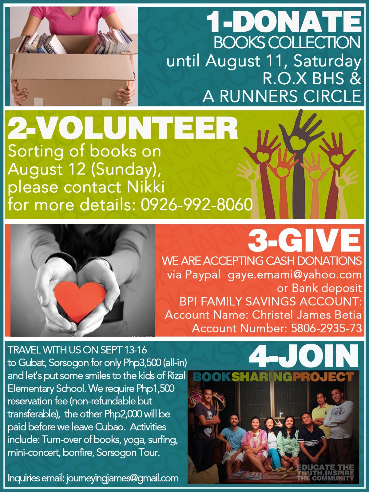 Book Sharing Project : Help Build a Library in Sorsogon